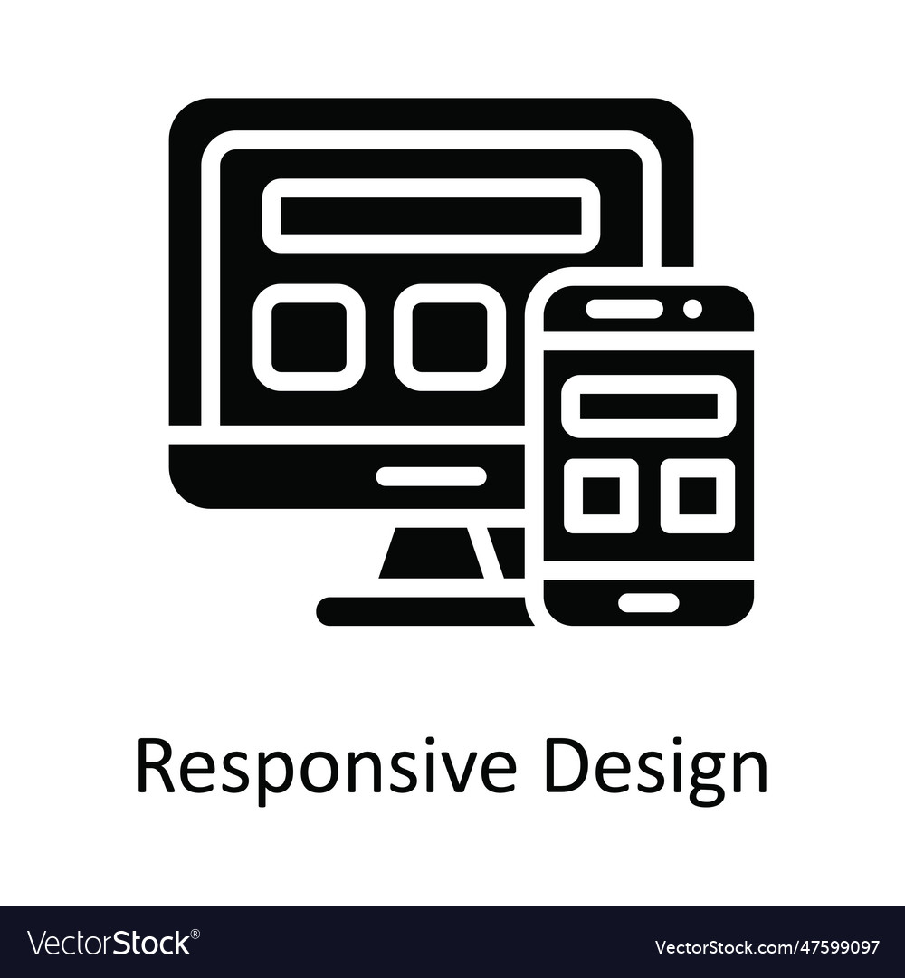 Responsive design solid icon design illus Vector Image