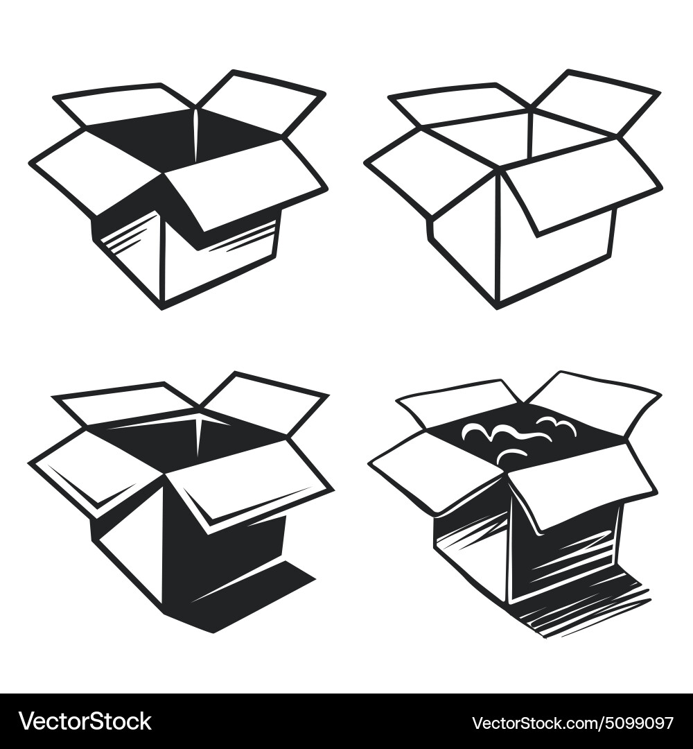 Set of box icons Royalty Free Vector Image - VectorStock
