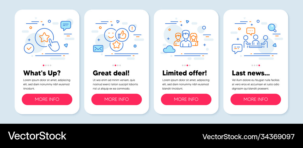 Set people icons such as teamwork loyalty Vector Image