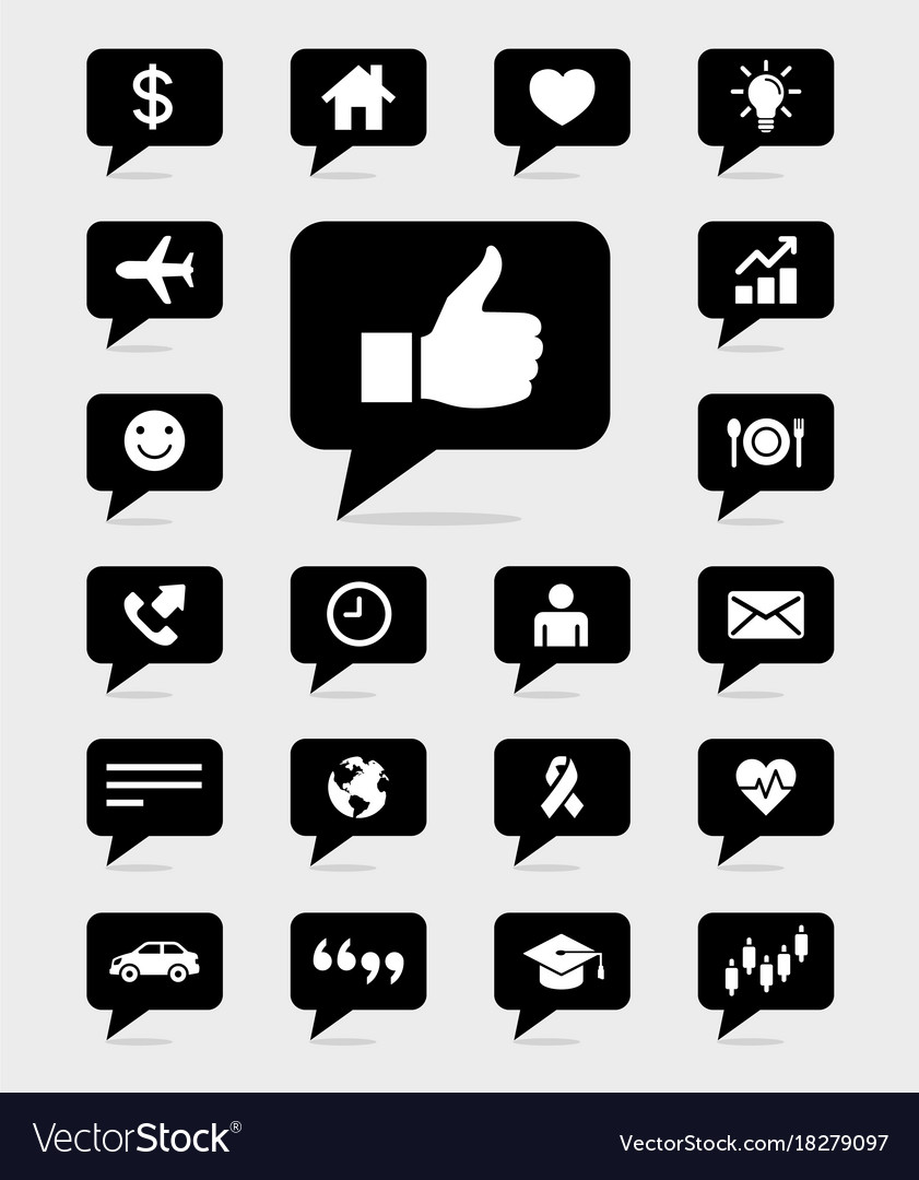Speech bubbles icons set Royalty Free Vector Image Speech bubbles icons set Royalty Free Vector Image