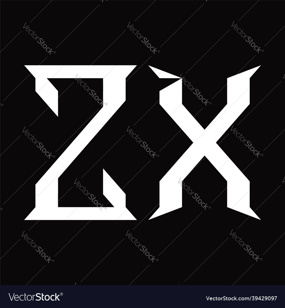 Zx logo monogram with slice shape design template Vector Image