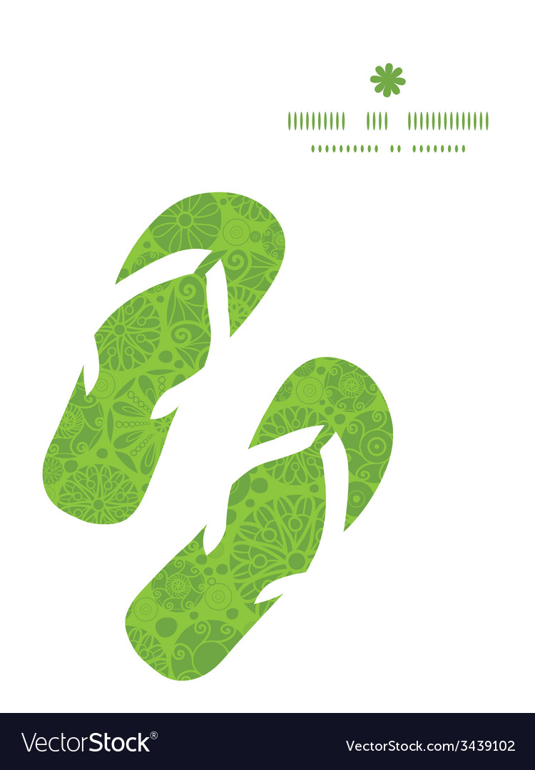Abstract green and white circles flip flops Vector Image