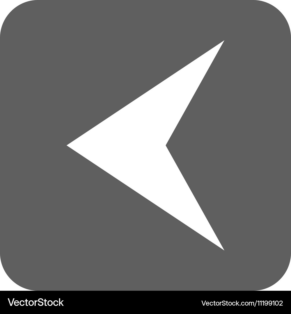 Arrowhead left flat squared icon Royalty Free Vector Image