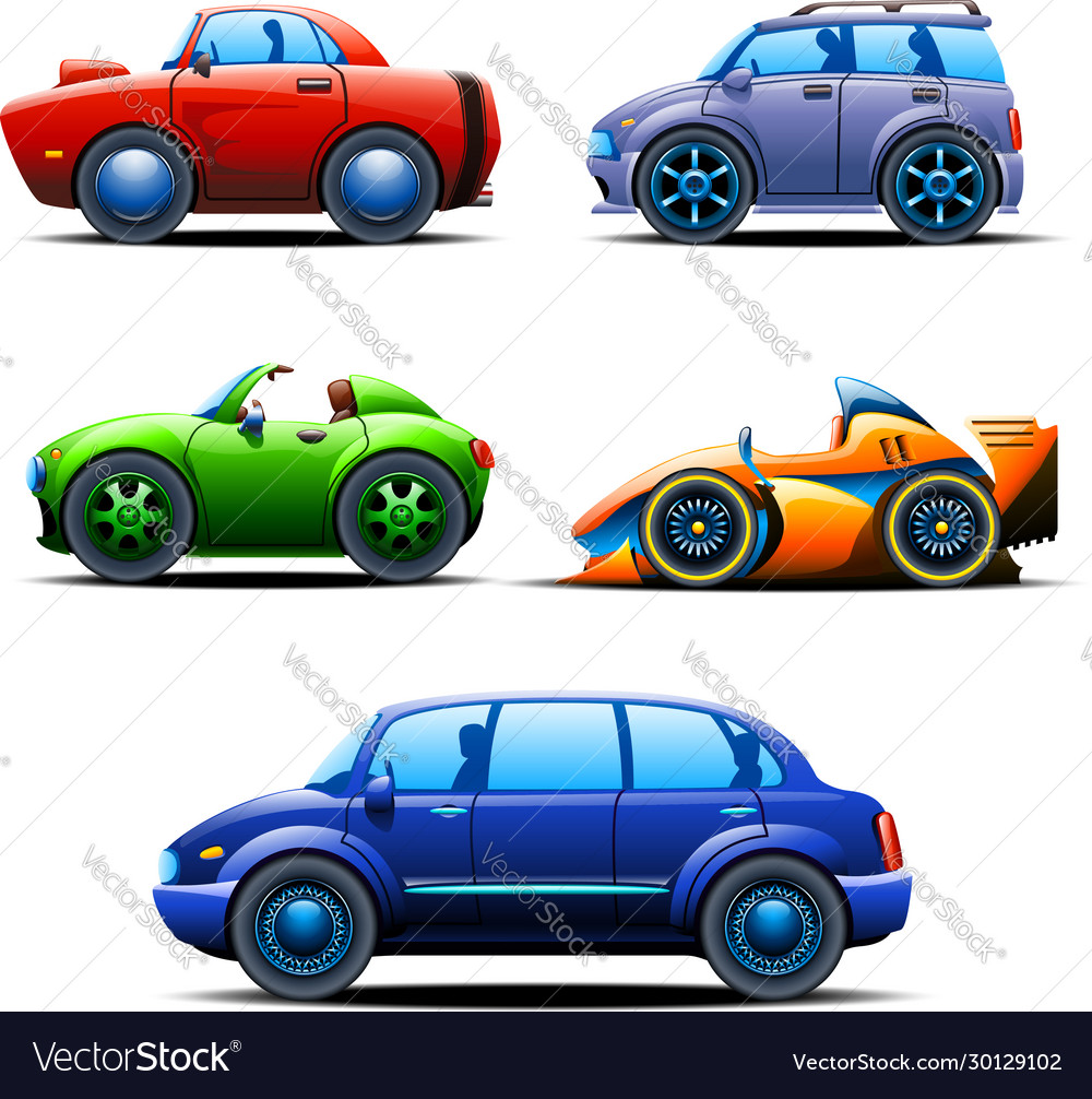 Car set2 Royalty Free Vector Image - VectorStock