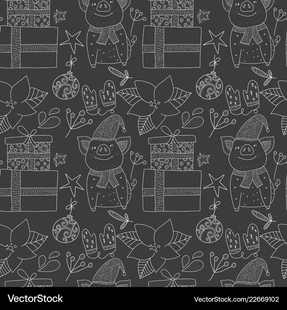 Christmas seamless pattern Royalty Free Vector Image