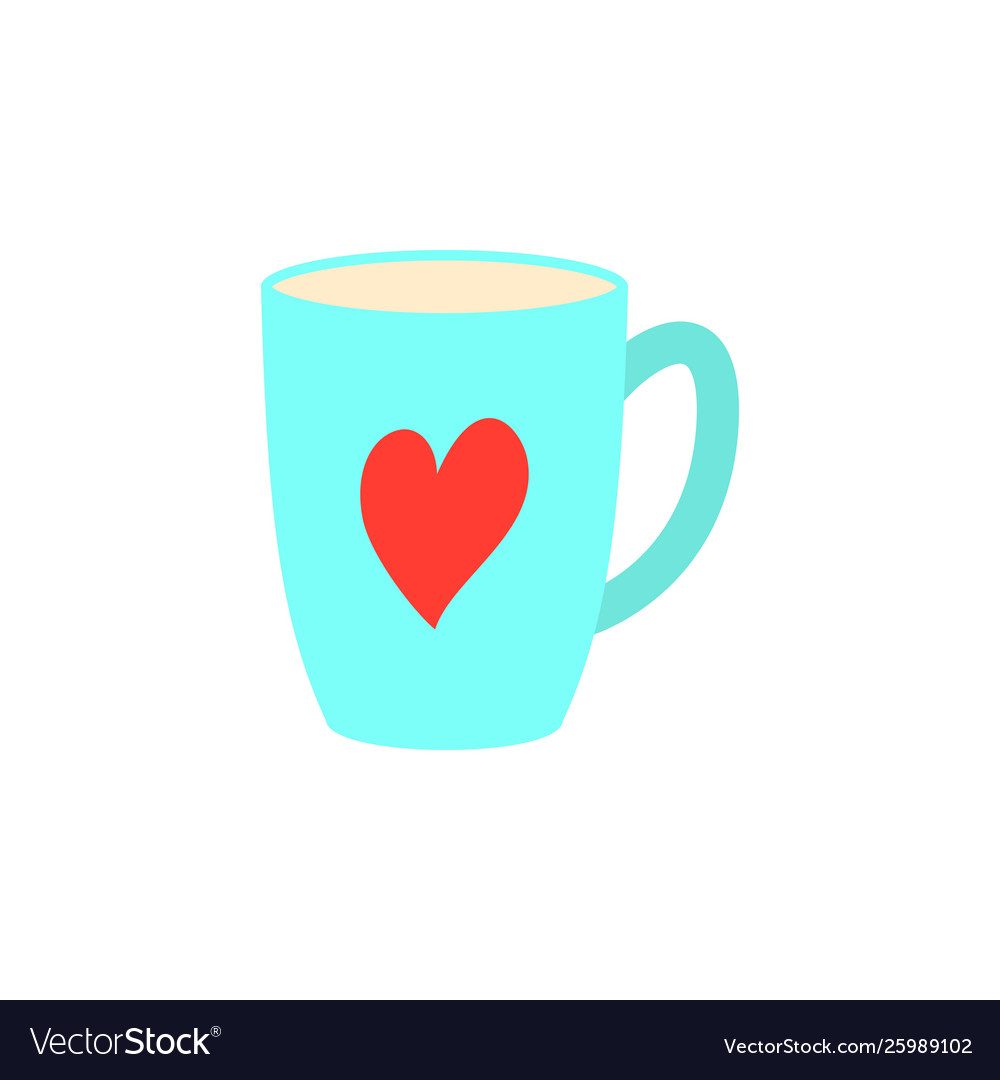 Coffee cups red cup heart valentines day Vector Image