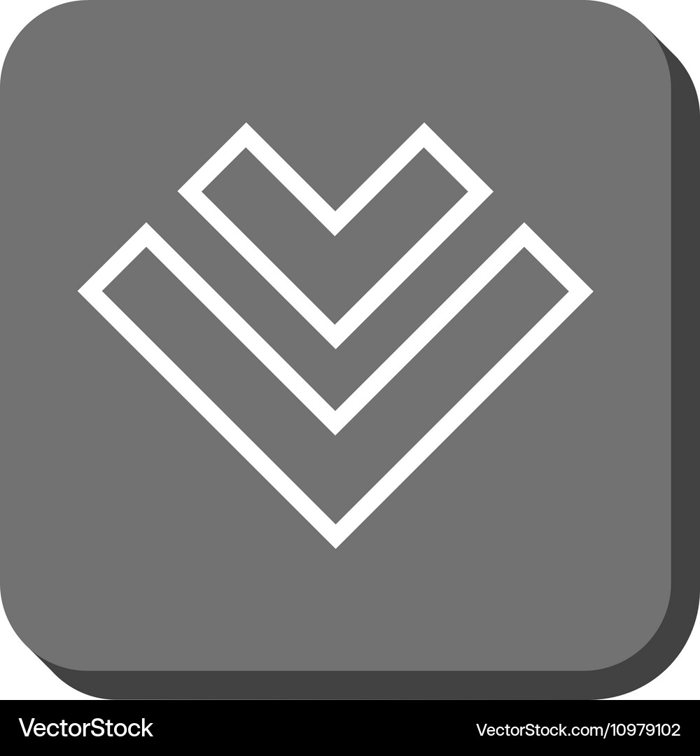 Direction down rounded square icon Royalty Free Vector Image