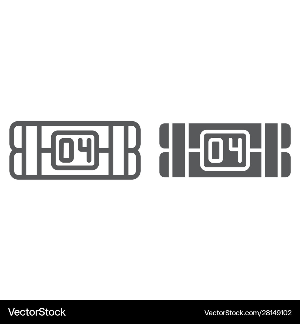 Explosives c4 line and glyph icon army weapon Vector Image