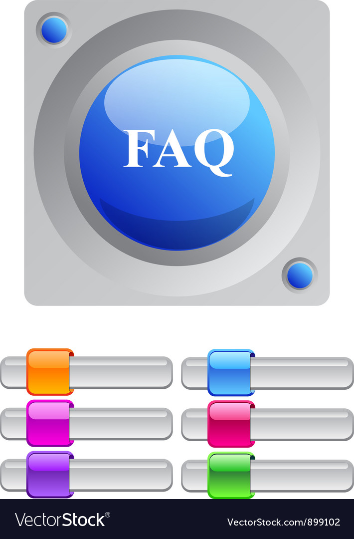 FAQ color round button Royalty Free Vector Image