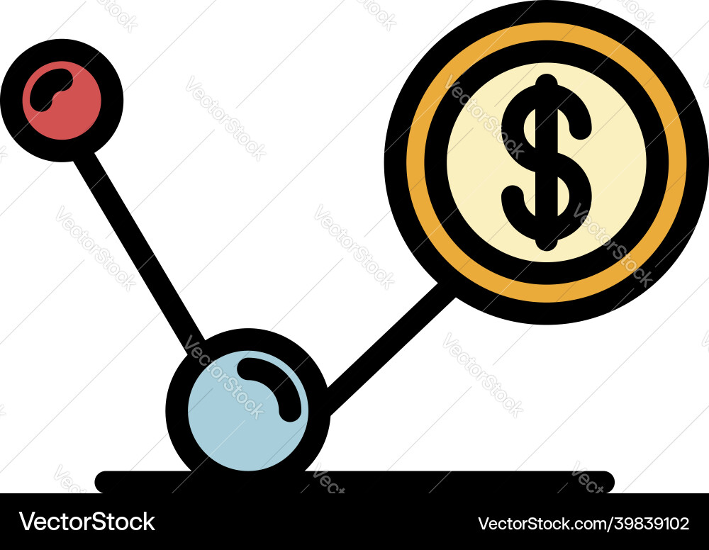 Financial relations icon color outline Royalty Free Vector