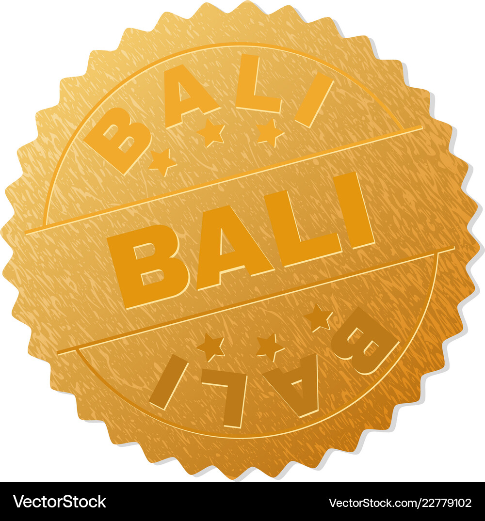 Gold bali award stamp Royalty Free Vector Image