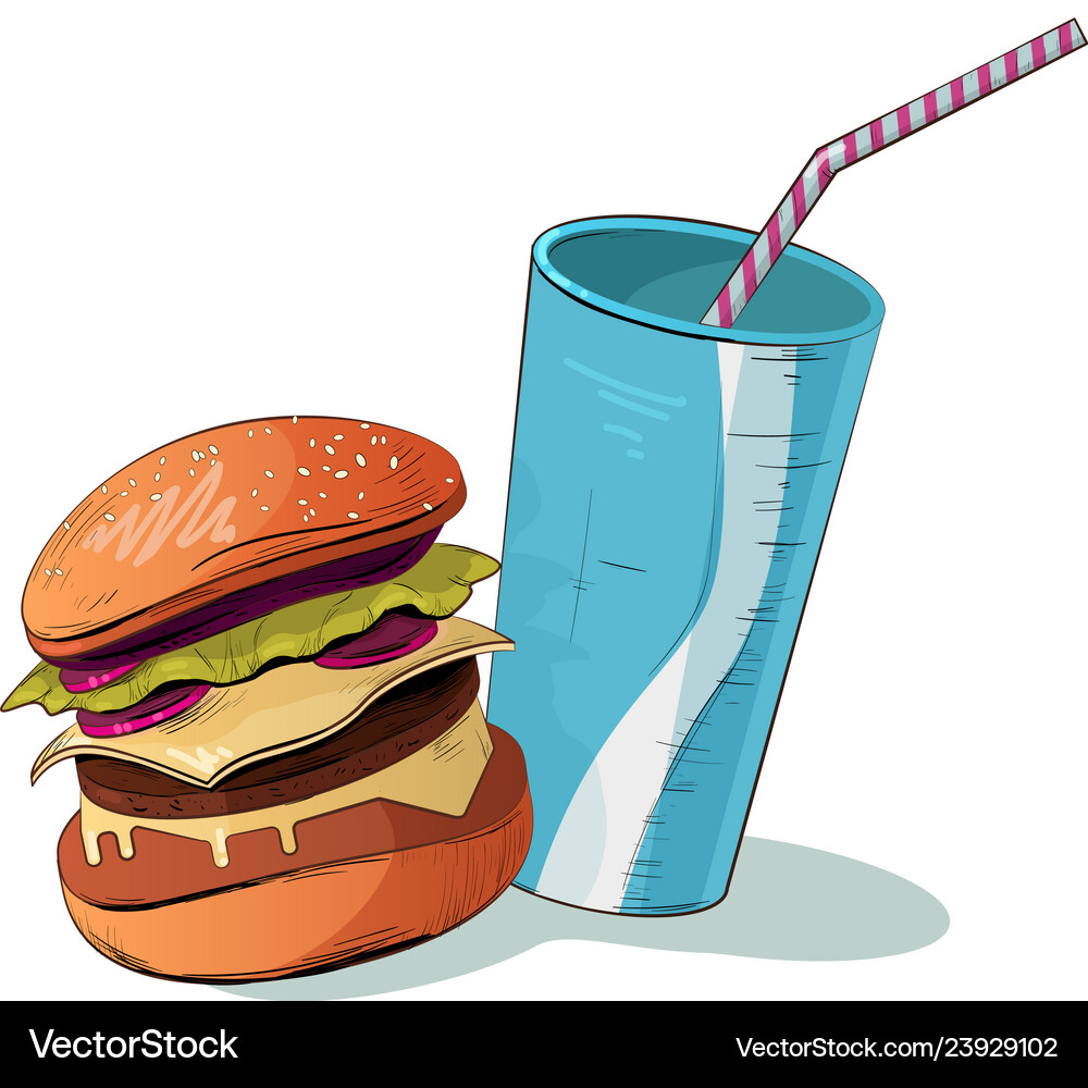 Junk food icon colorful Royalty Free Vector Image