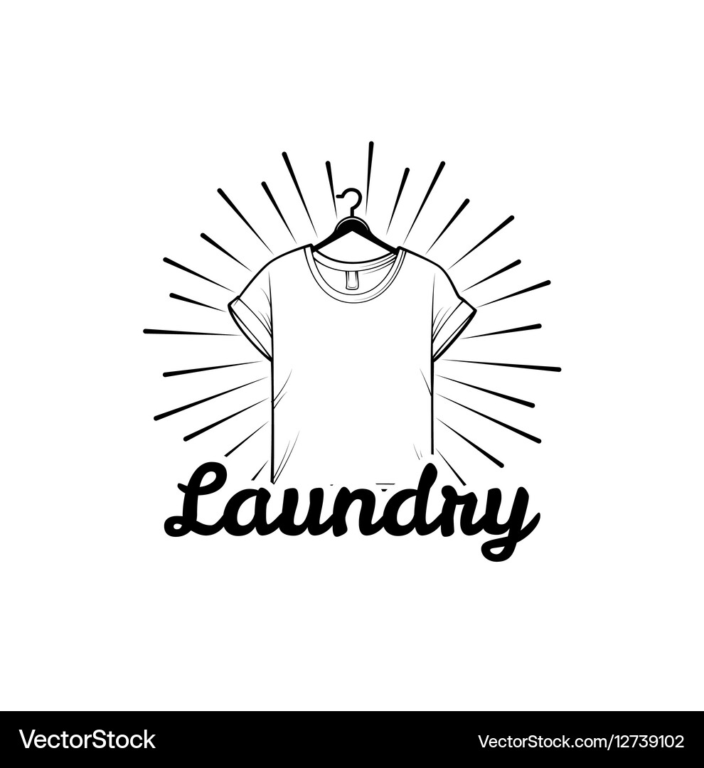 Laundry and dry cleaning logo emblem design Vector Image