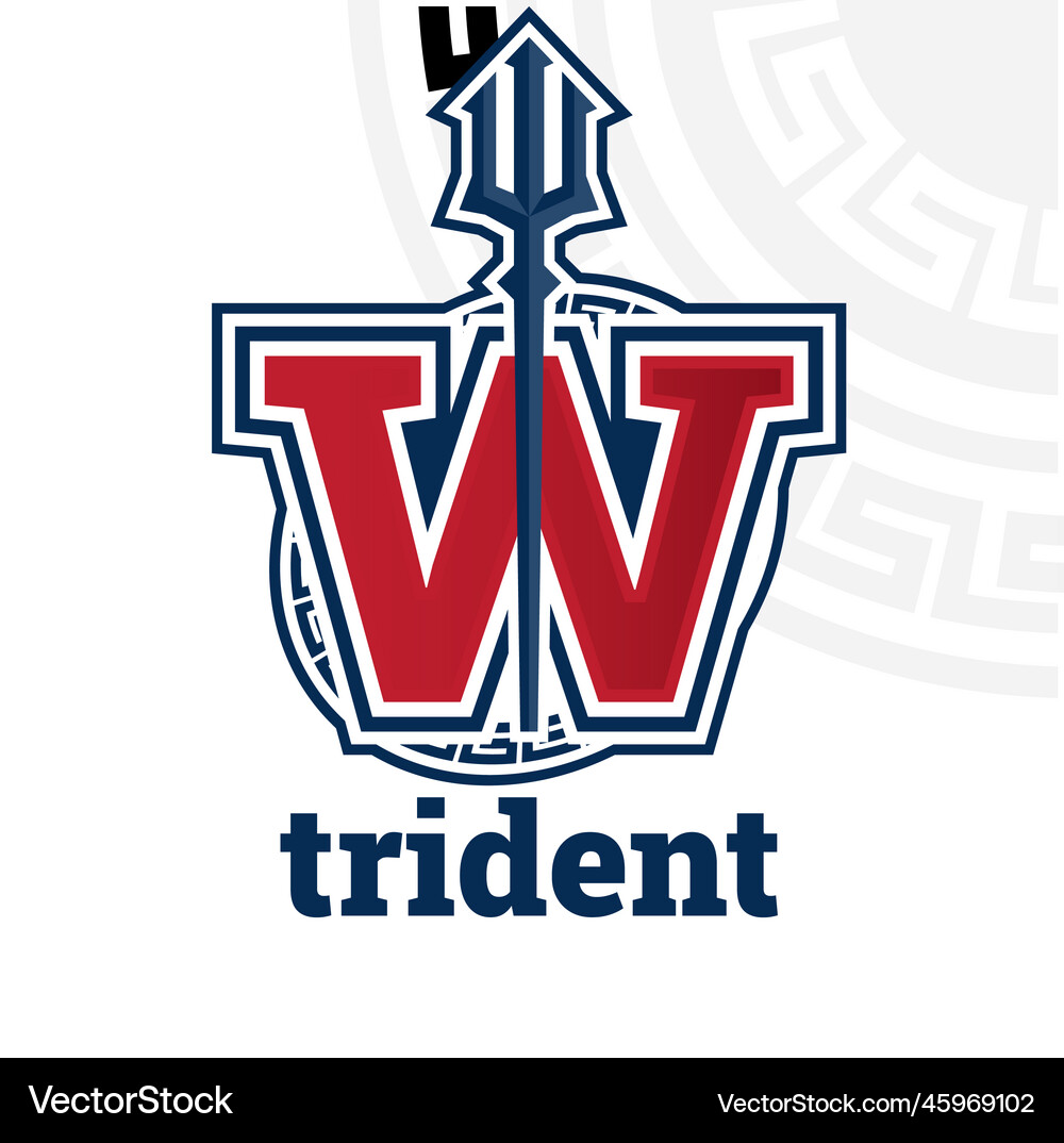 Letter w with trident icon concept trident esport Vector Image