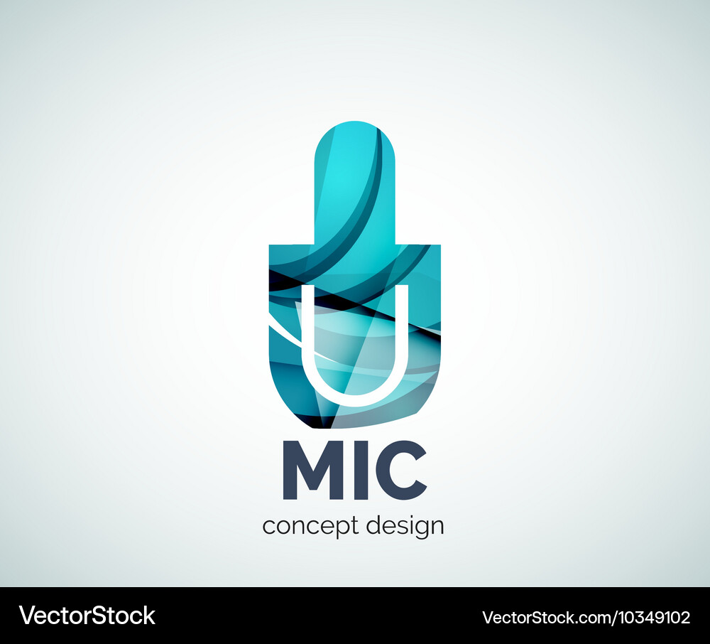 Microphone logo business branding icon Royalty Free Vector