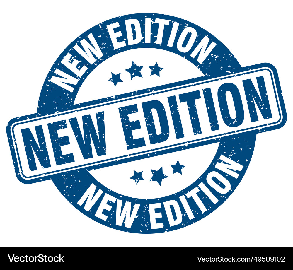 New edition stamp label round grunge Royalty Free Vector