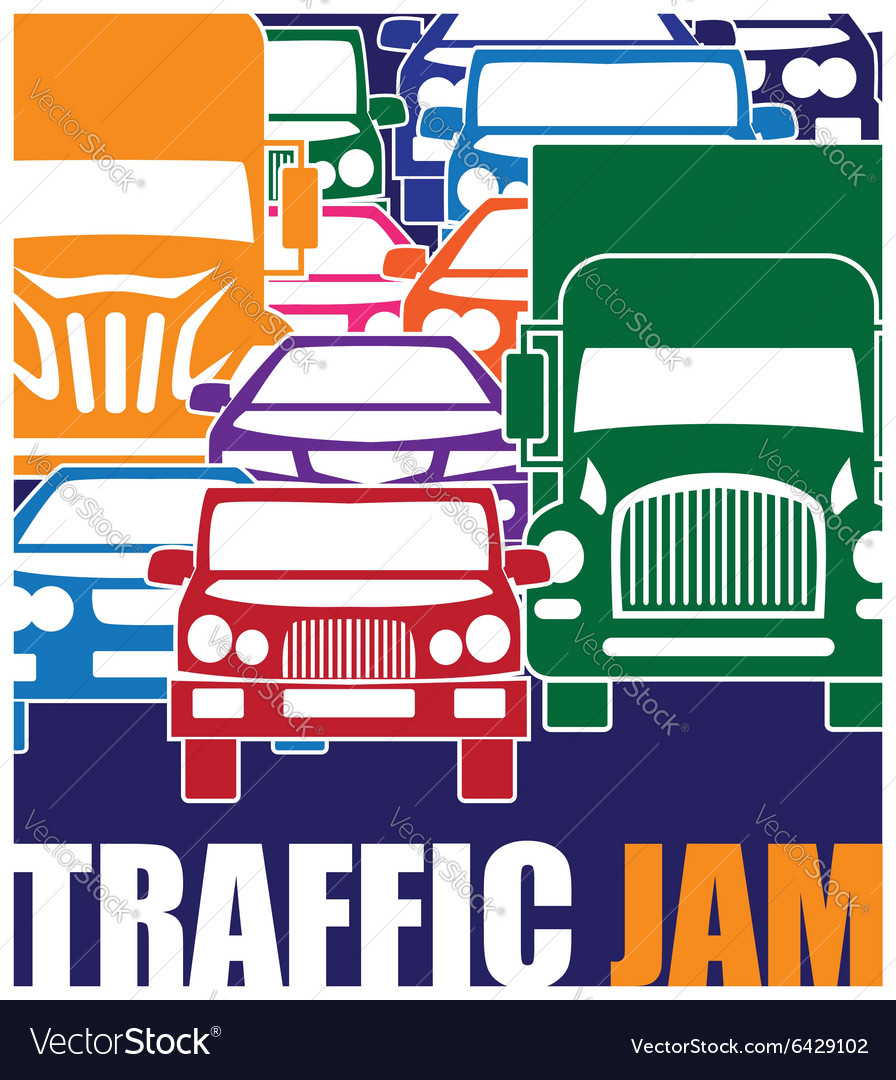 Traffic jam Royalty Free Vector Image - VectorStock