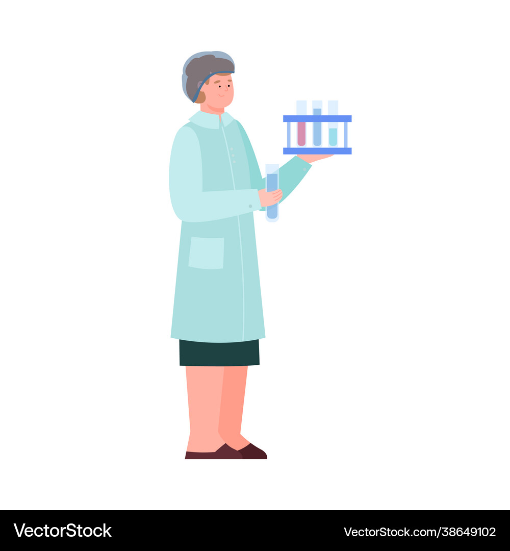 Woman scientist or laboratory assistant flat Vector Image