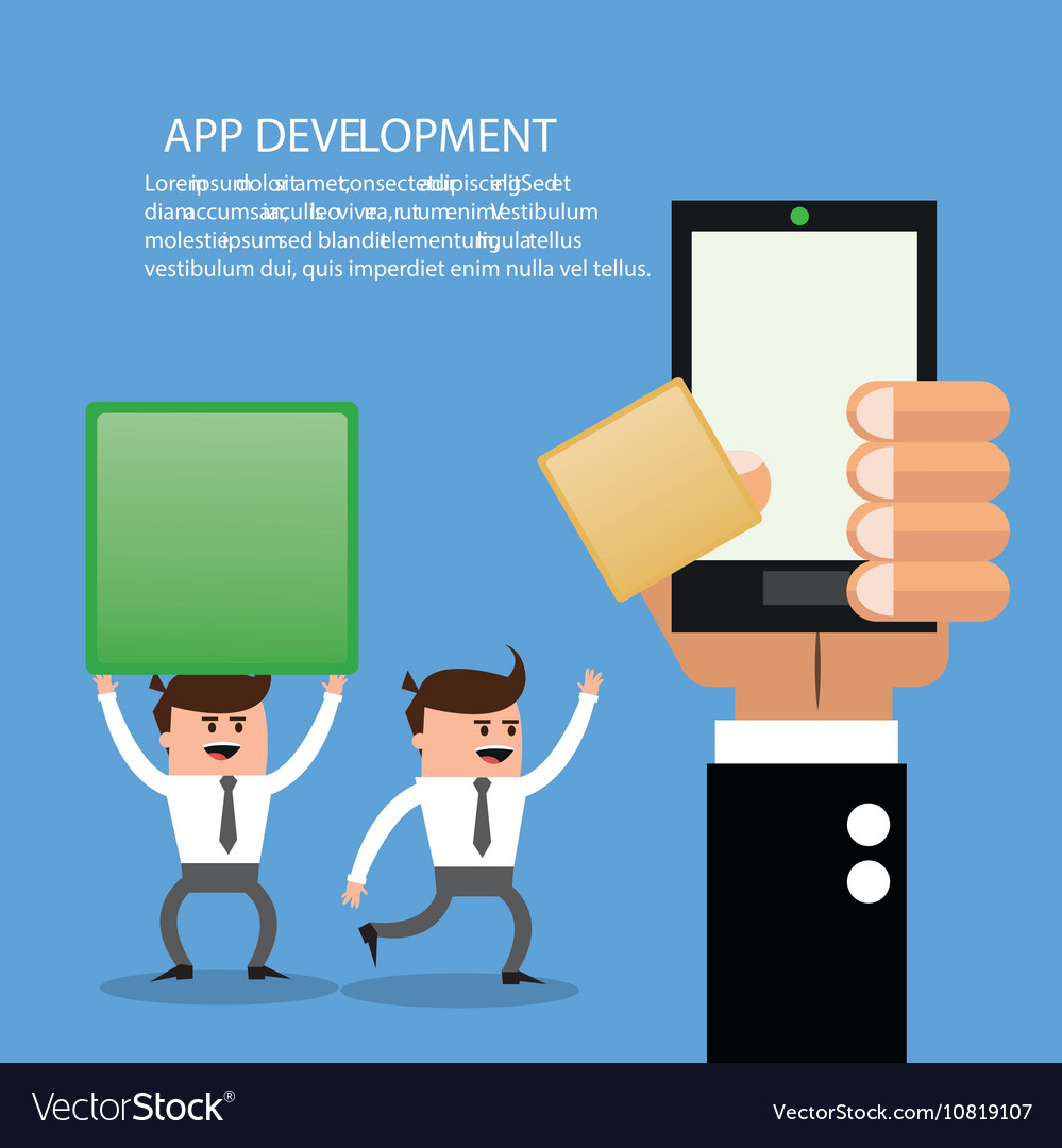 App development technology design Royalty Free Vector Image