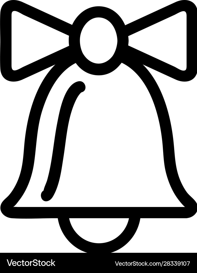 Bell icon isolated contour symbol Royalty Free Vector Image