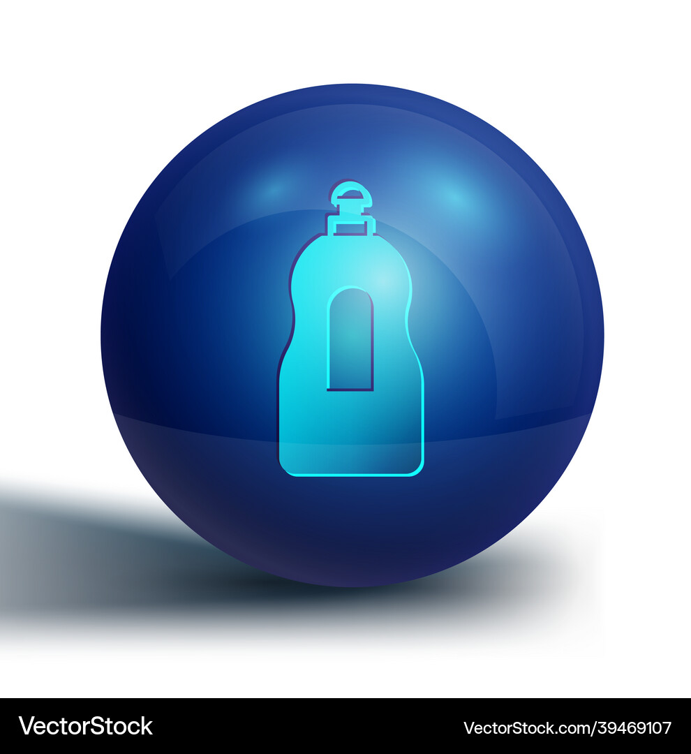 Blue dishwashing liquid bottle icon isolated Vector Image