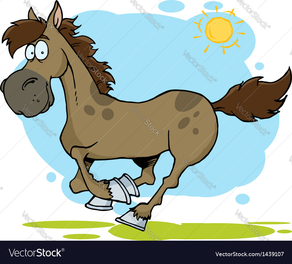 Cartoon horse running Royalty Free Vector Image Cartoon horse running Royalty Free Vector Image
