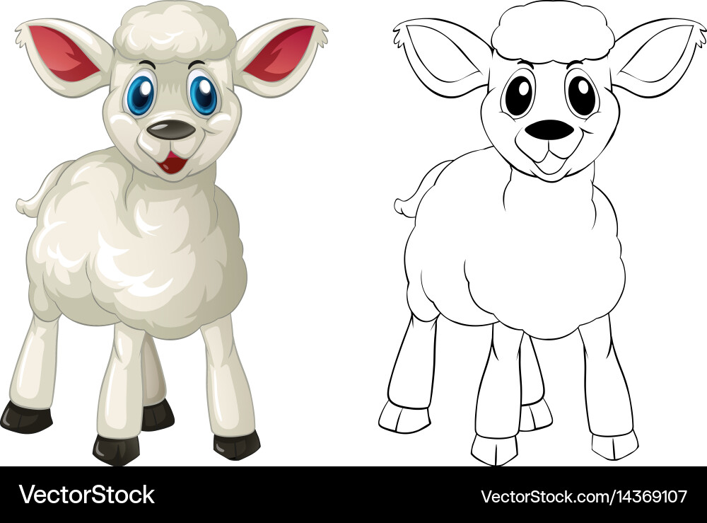 Doodle animal for little lamb Royalty Free Vector Image