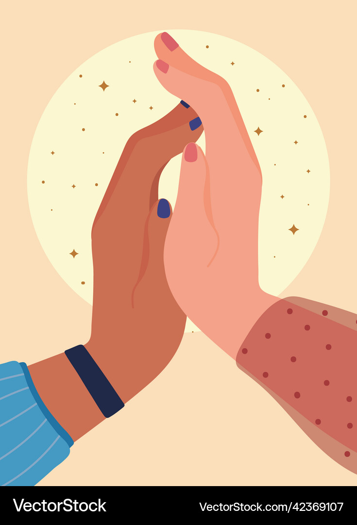 Female hand friendship Royalty Free Vector Image