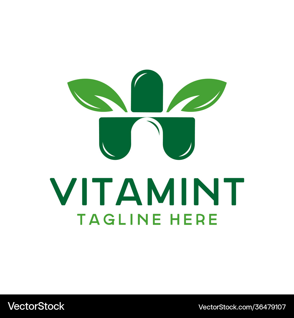 Herbal medicine or supplement logo Royalty Free Vector Image