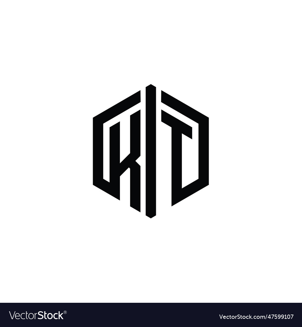 Kt letter logo monogram hexagon shape Royalty Free Vector Kt letter logo monogram hexagon shape Royalty Free Vector