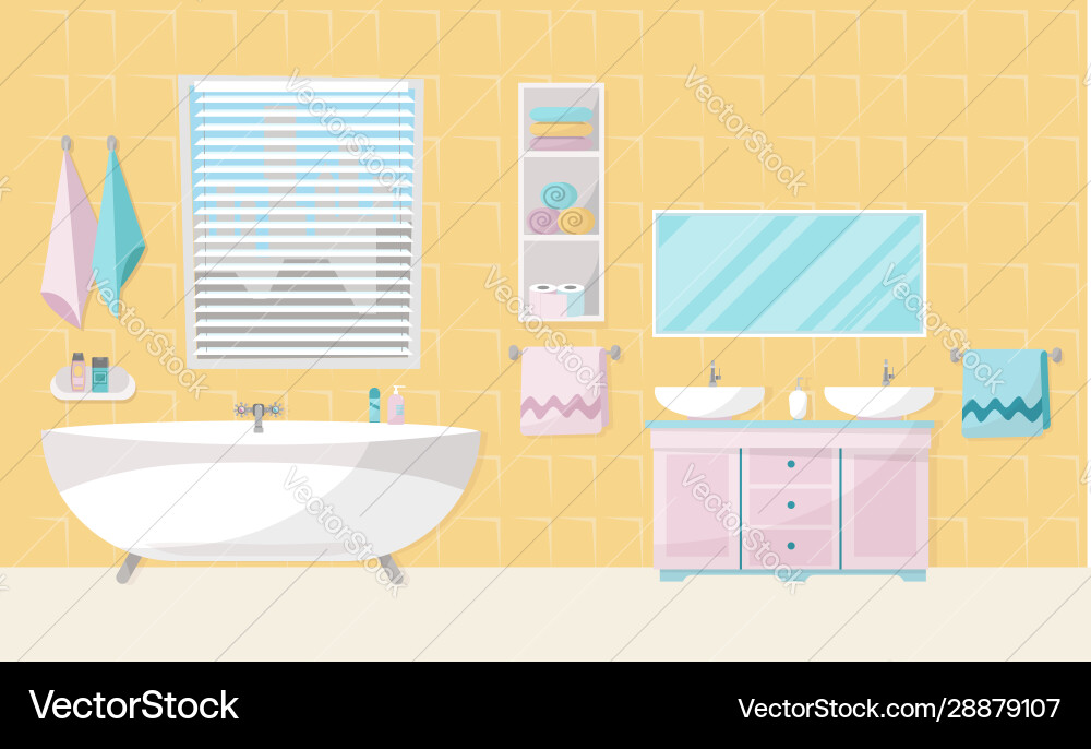 Modern bathroom interior with tub bathroom Vector Image