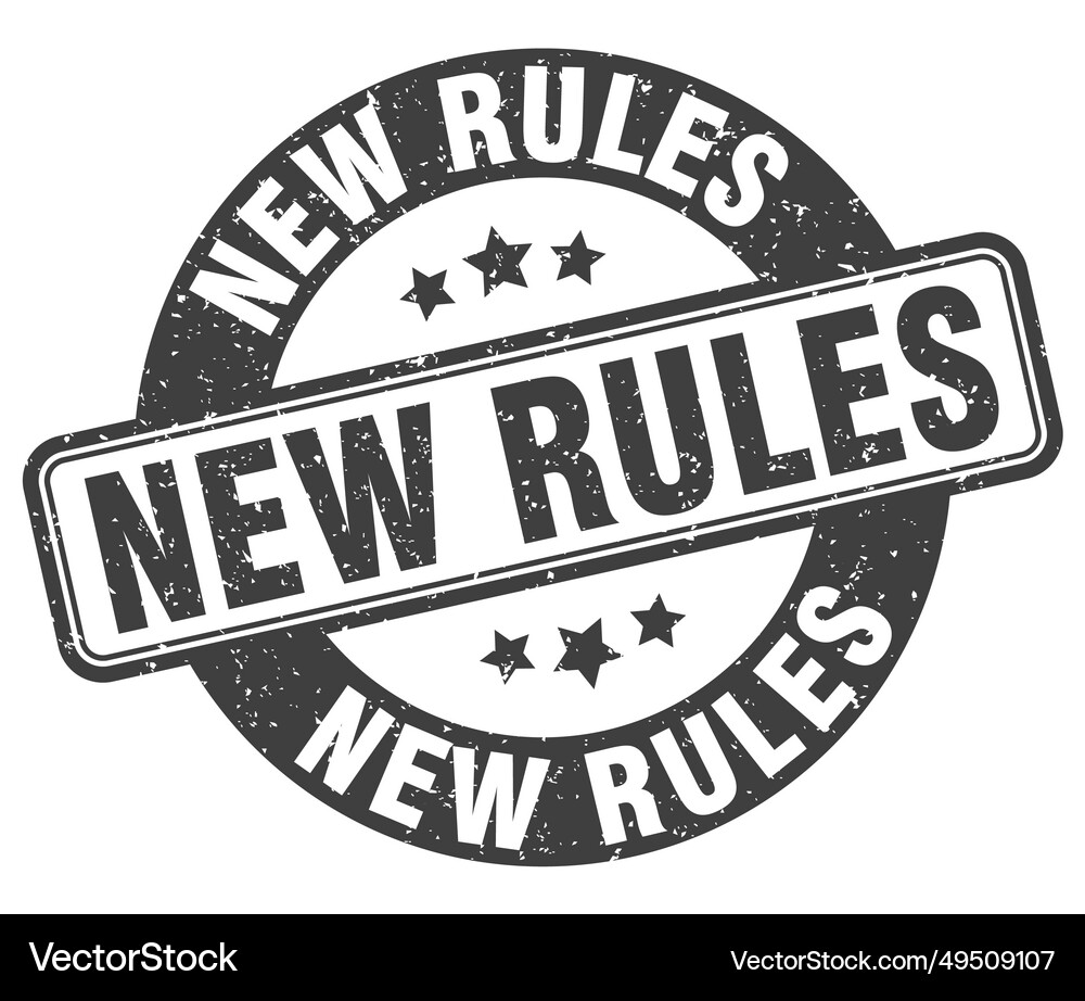 New rules stamp label round grunge sign Royalty Free Vector