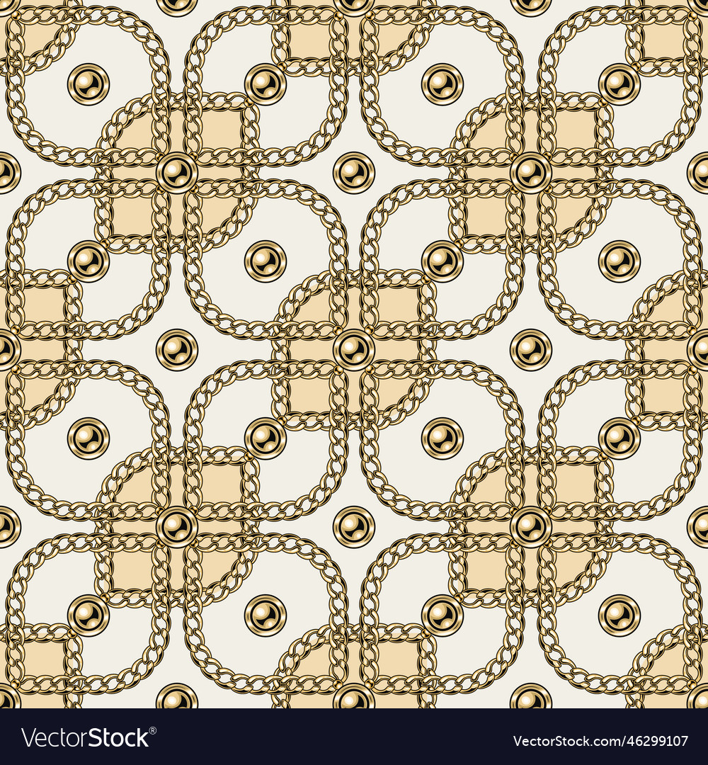 Pattern with geometric square shapes chains Vector Image