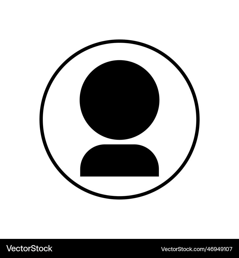 Simple round user icon or person icon Royalty Free Vector