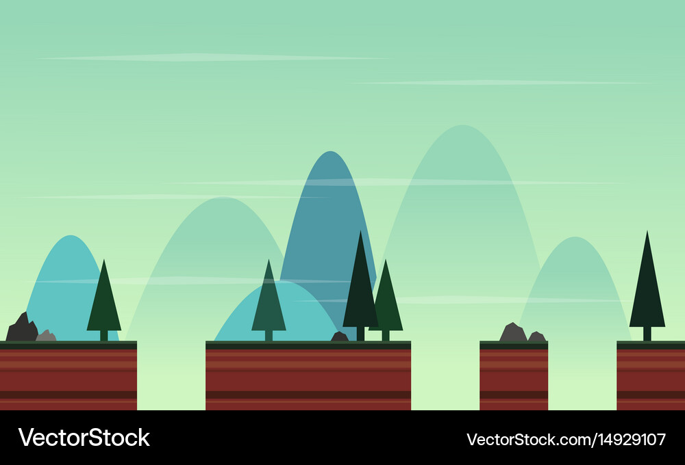 Style game background with landscape cartoon Vector Image