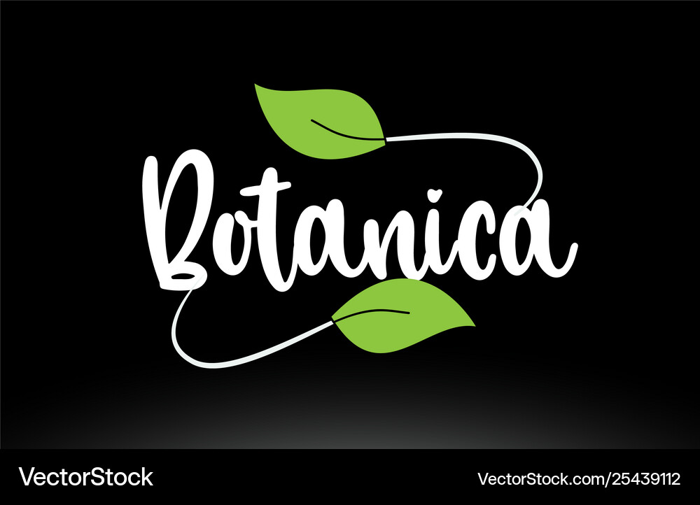 Botanica word text with green leaf logo icon Vector Image