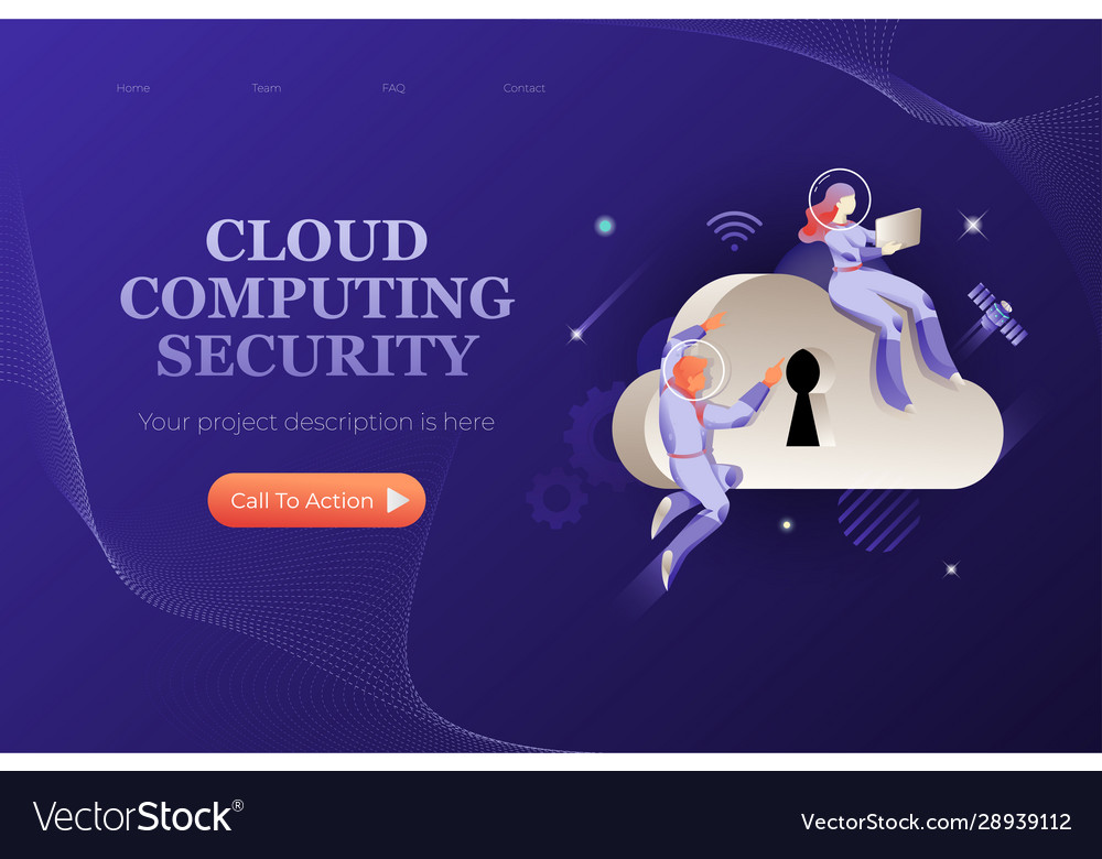 Cloud computing security header template Vector Image
