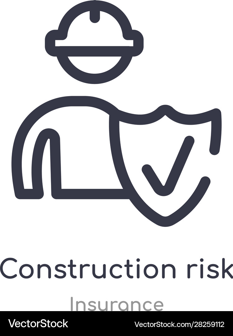 Construction Risk Outline Icon Royalty Free Vector Image