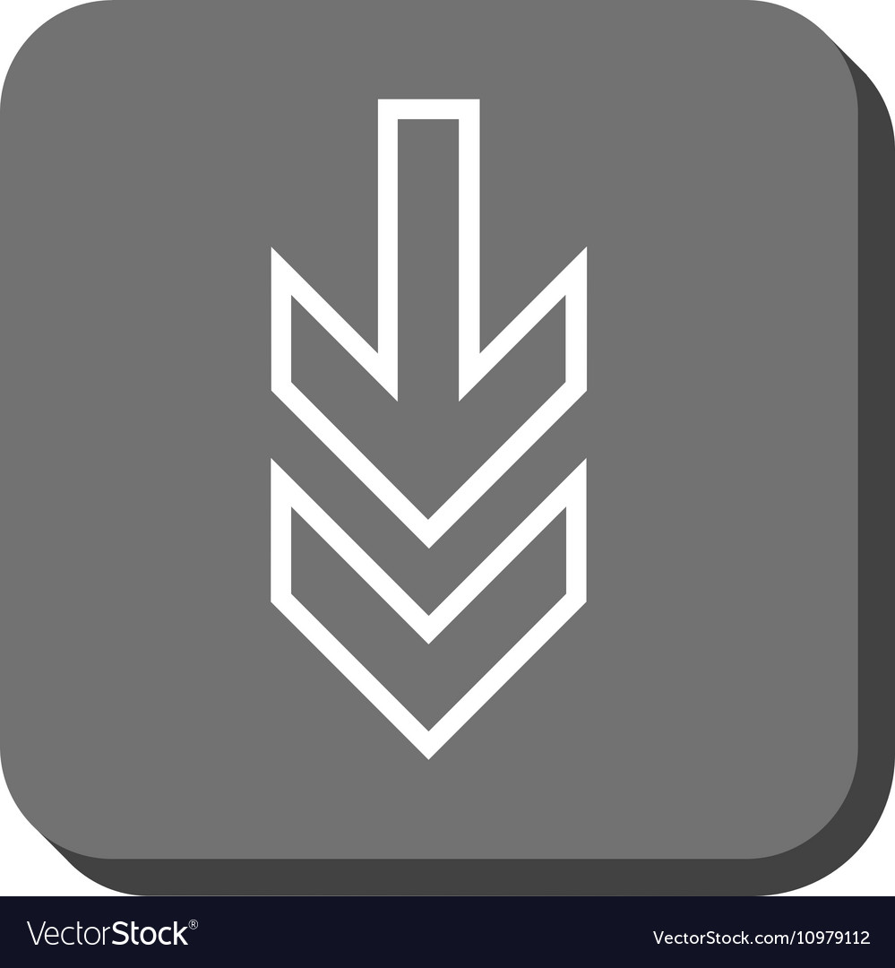 Direction down rounded square icon Royalty Free Vector Image