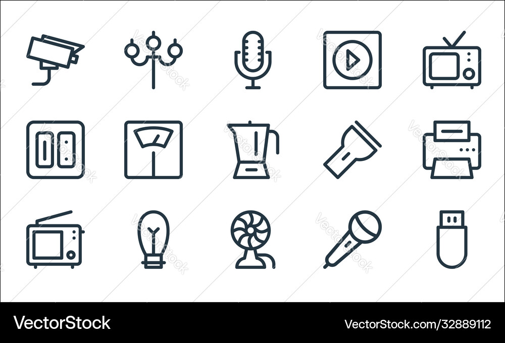 Electronics line icons linear set quality line Vector Image