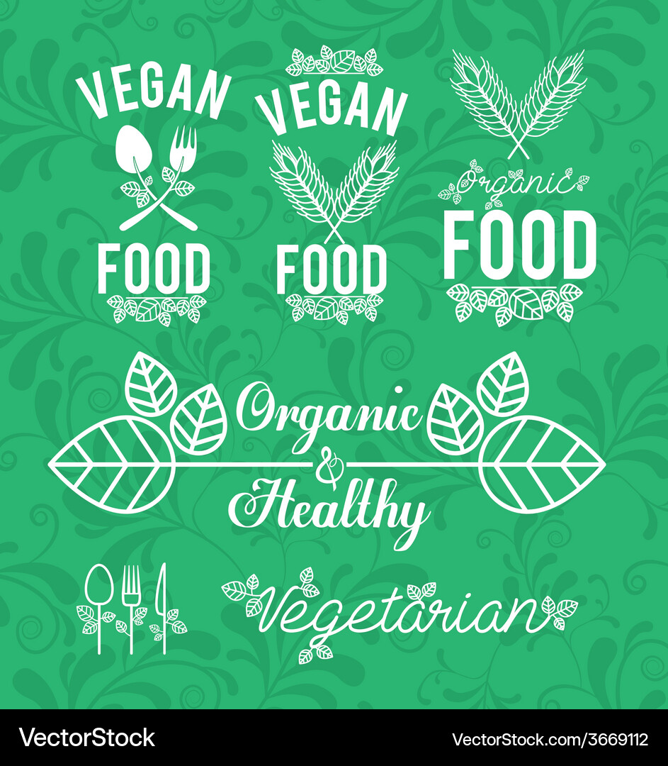 Food design over green background Royalty Free Vector Image