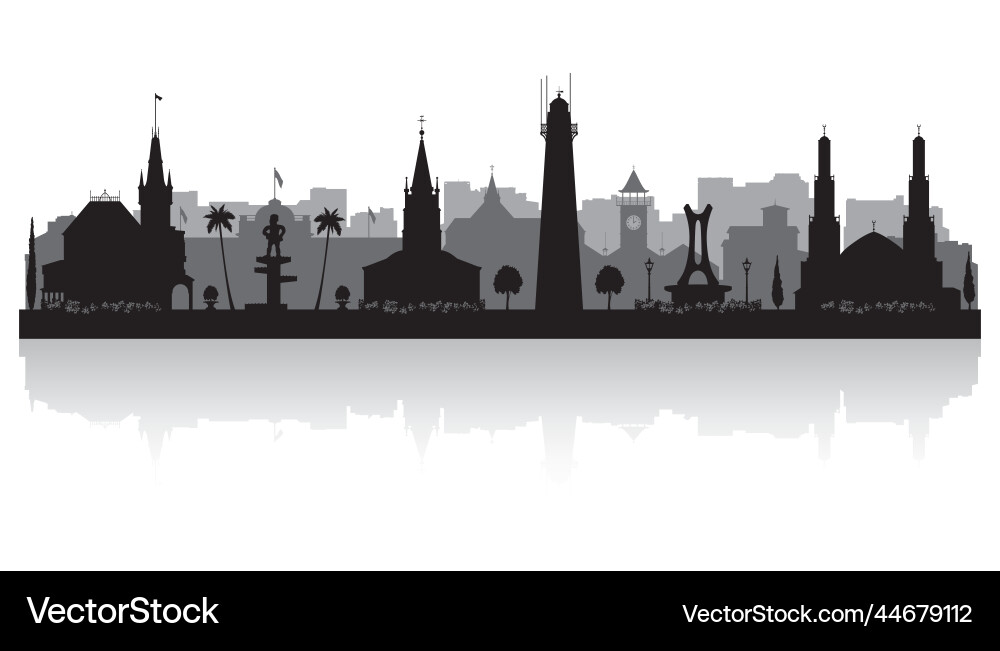 Georgetown guyana city skyline silhouette Vector Image