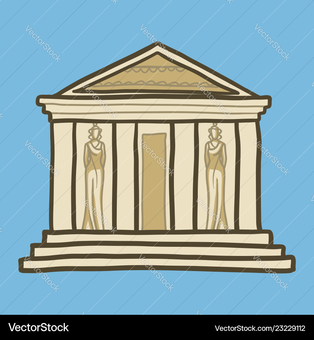 Ancient Greek Temples Drawings