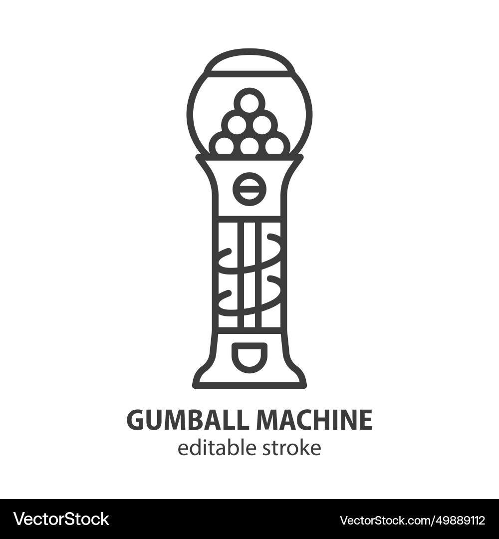 Gumball machine line icon vending dispenser Vector Image