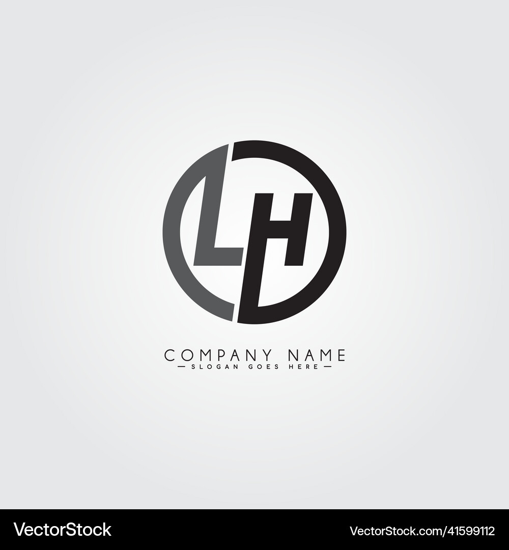 Initial letter lh logo - minimal business logo Vector Image