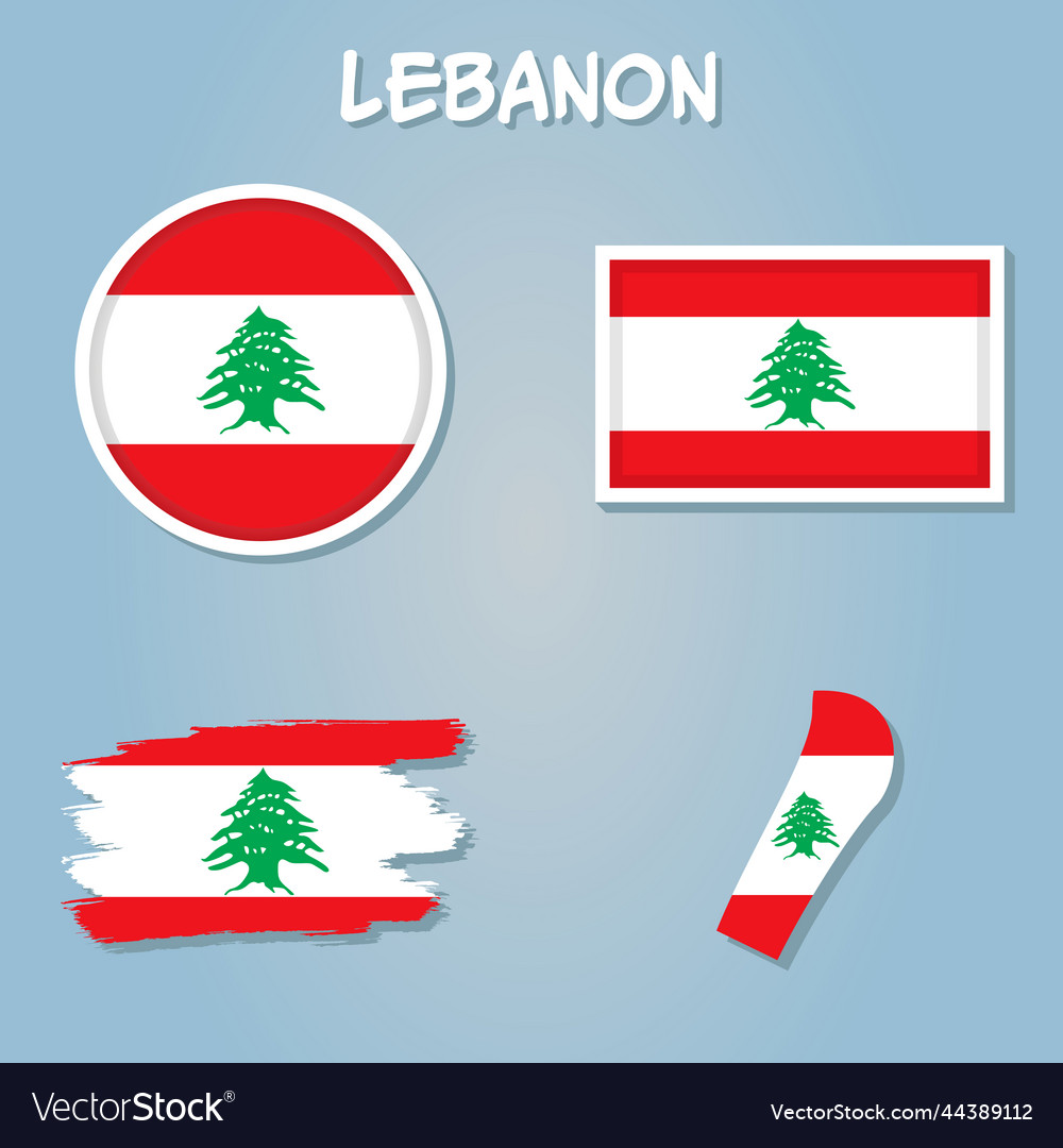 Lebanon flag map in geometricmosaic polygonal Vector Image