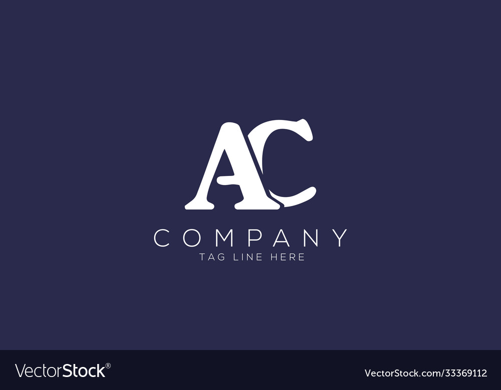 Letter ac logo design template Royalty Free Vector Image