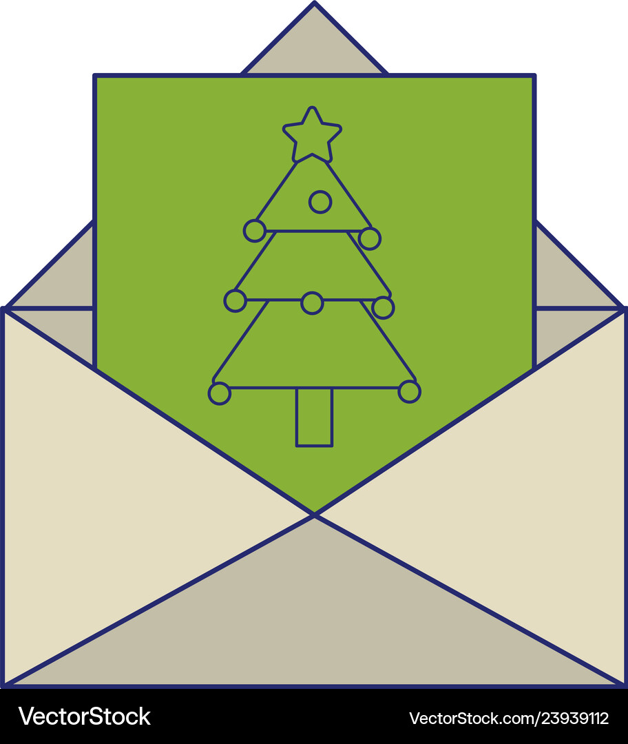 Letter with christmas card Royalty Free Vector Image