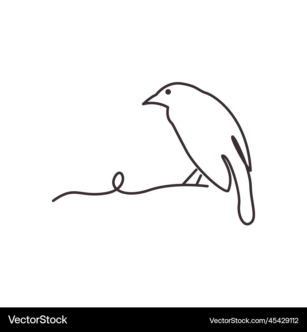 Little bird line art icon logo Royalty Free Vector Image