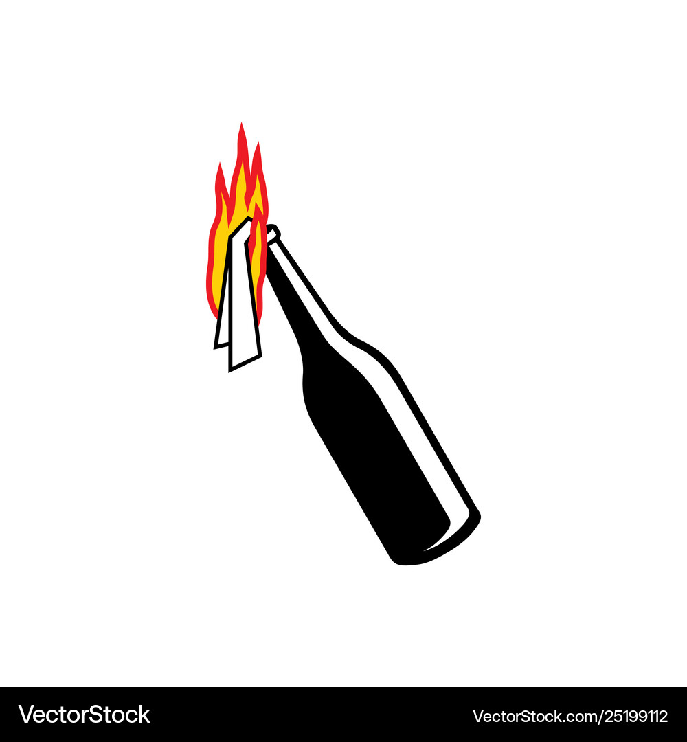 Molotov cocktail isolated on white background Vector Image
